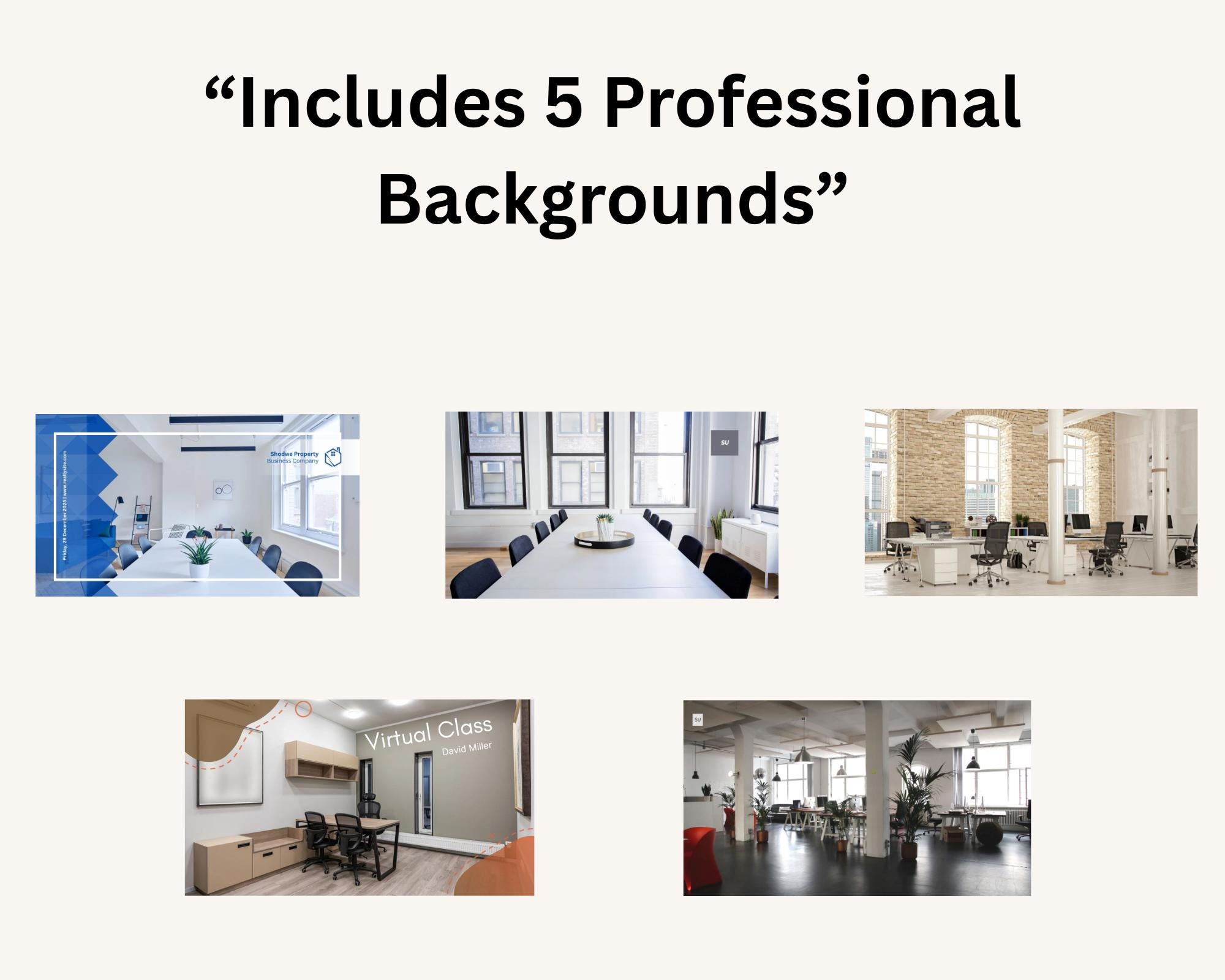 Editable Zoom Backgrounds for Office Calls | 5 JPG + Canva Templates ...