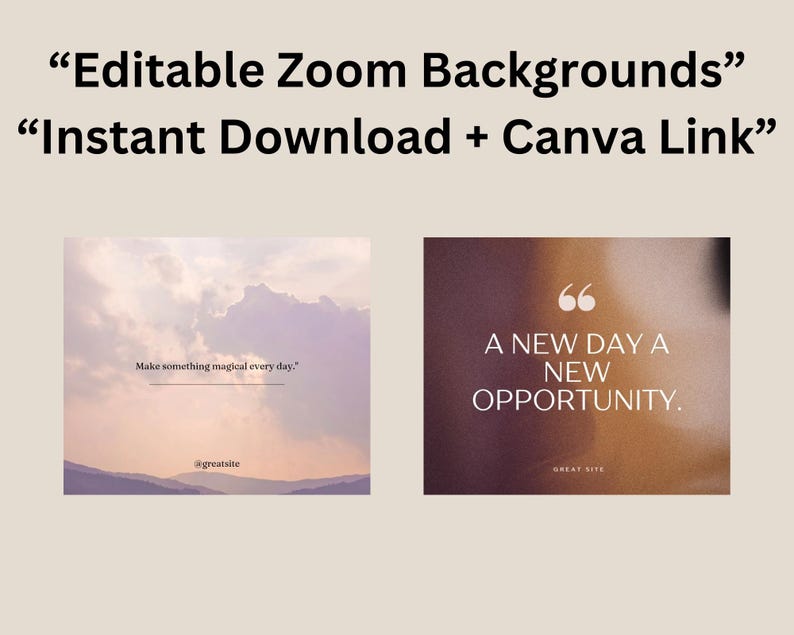 5 Inspirational Zoom Backgrounds | Editable Canva Templates + JPG ...