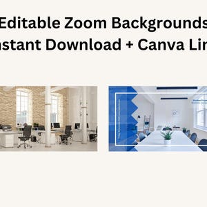 Editable Zoom Backgrounds for Office Calls | 5 JPG + Canva Templates ...