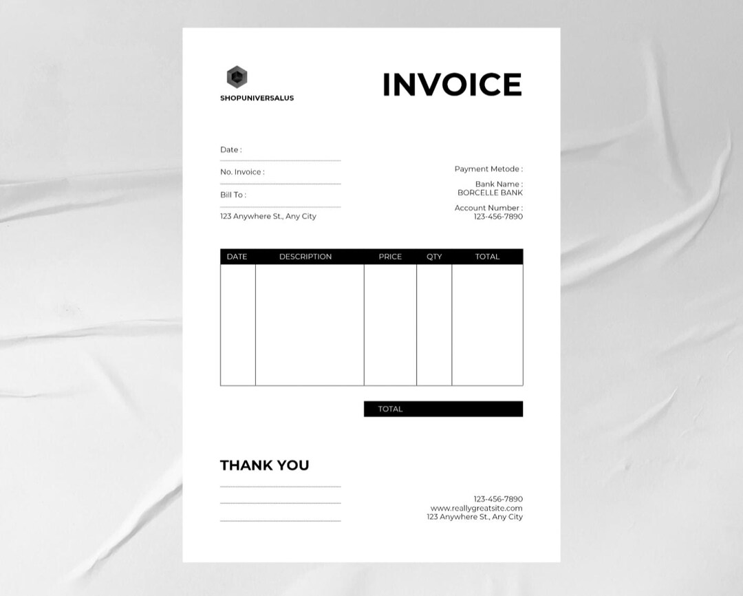Editable Proforma Invoice Template: Small Business Canva Design - Etsy