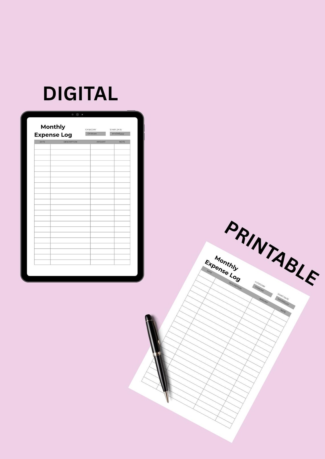 Monthly Expense Log Printable A4 | Budget Tracker PDF | Finance Planner ...