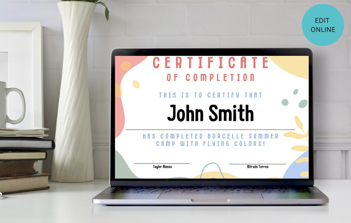 Editable Kids Certificate of Completion | Canva Template + JPG | Summer ...