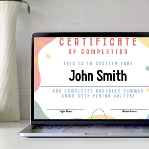 Editable Kids Certificate of Completion | Canva Template + JPG | Summer ...