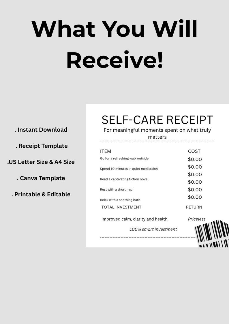 Editable Receipt Template for Small Business | Printable Invoice ...