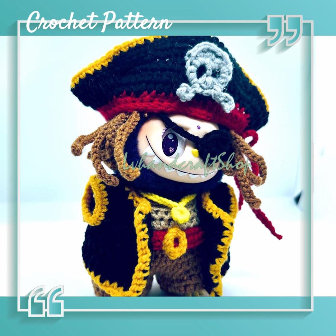 Labubu Pirate Captain - Crochet Pattern PDF, Step-by-step Guide, Fun ...