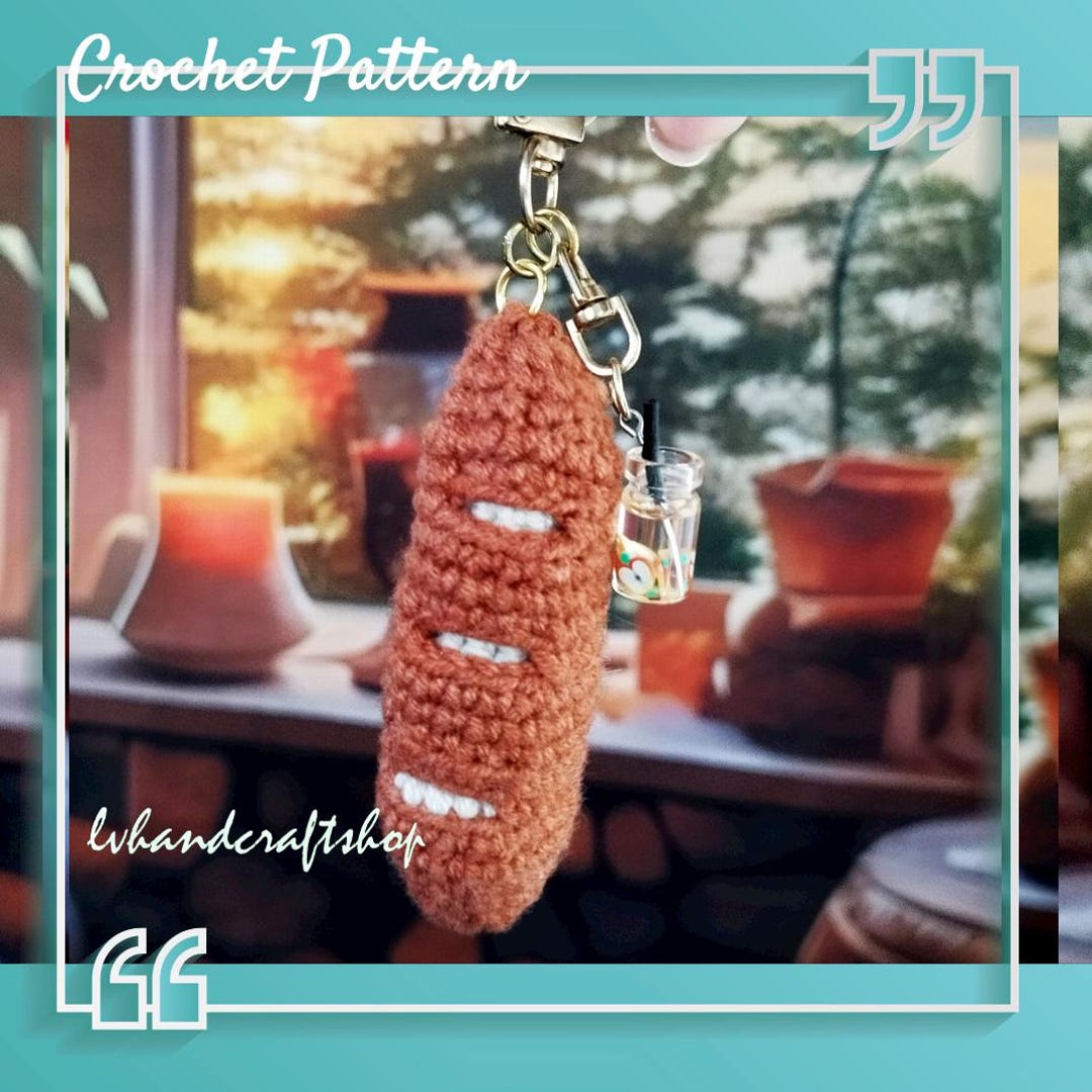 Mini French Baguette Crochet Pattern, Cute Amigurumi Food Keychain, Fun ...