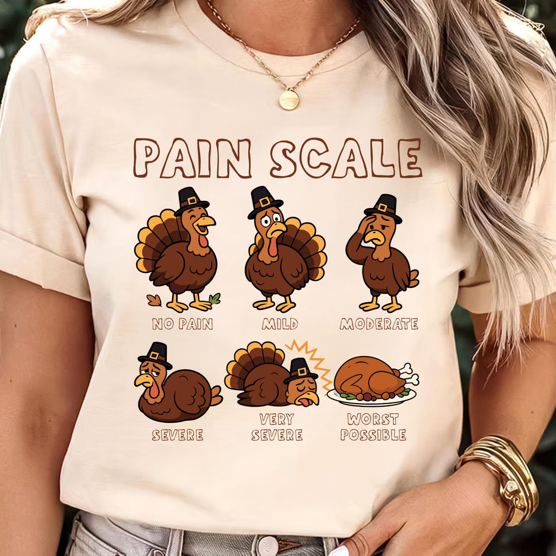 Funny Nurse Thanksgiving PNG, Turkey Pain Scale PNG, Healthcare Worker ...