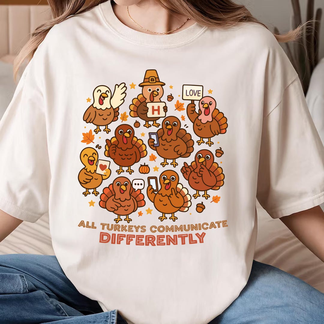 All Turkeys Communicate Differently PNG, Inclusive Thanksgiving Autism ...