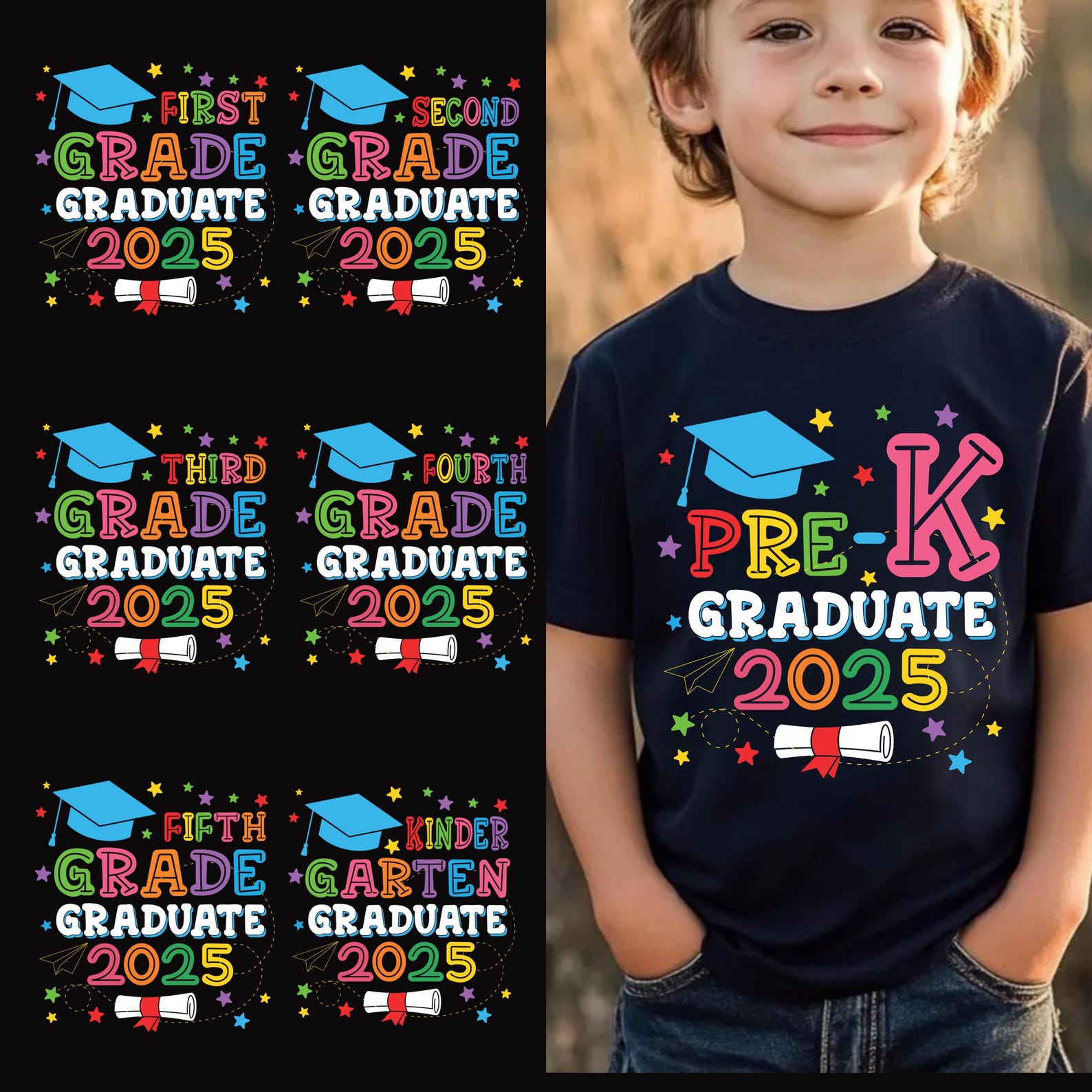 Preschool Graduation 2025 SVG PNG Bundle, Funny Pre-k Graduate Shirt ...