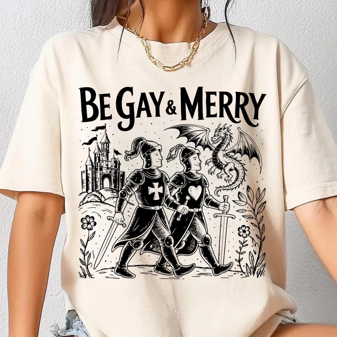 Be Gay and Merry PNG, Medieval Pride Shirt, LGBTQ Fantasy Castle, Funny ...