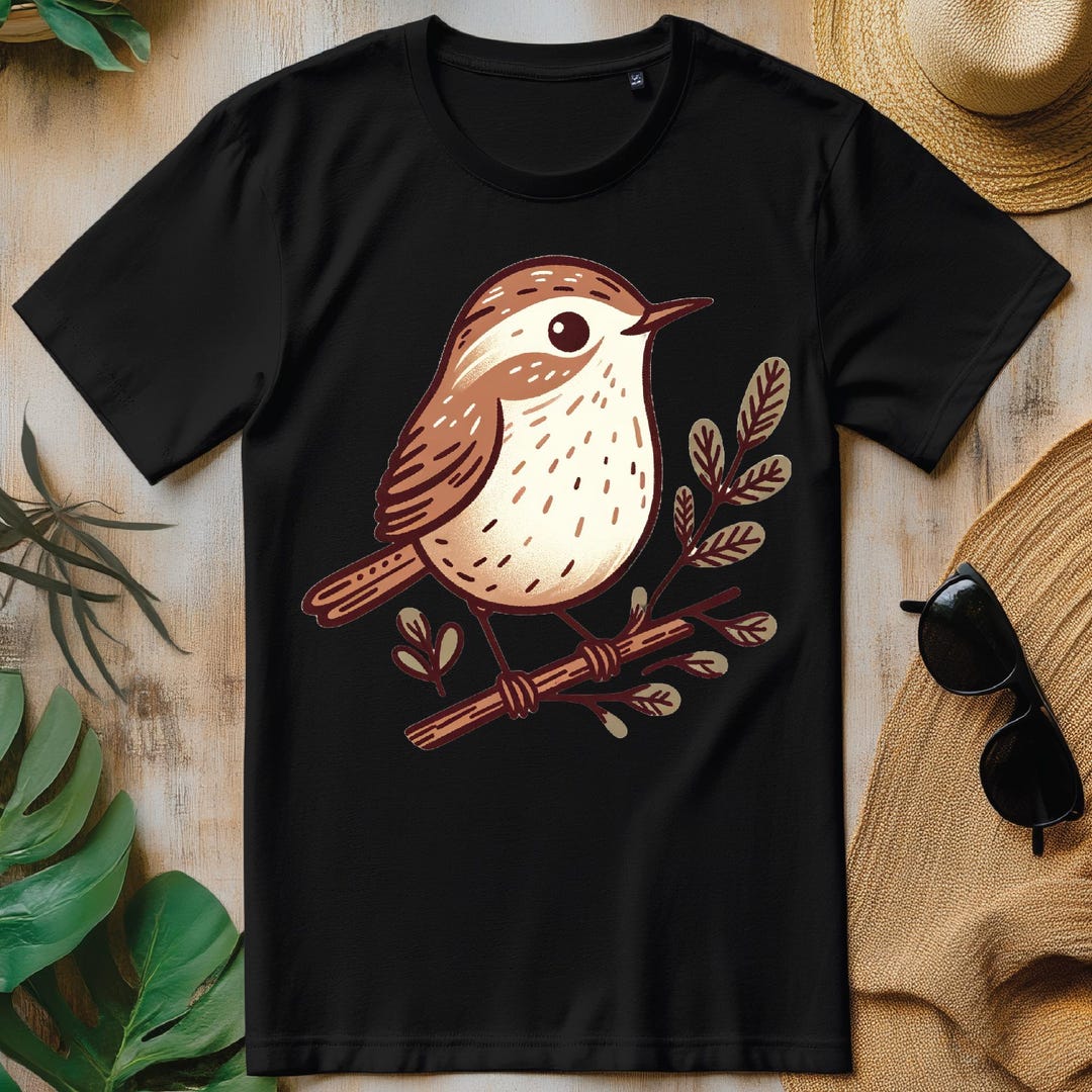 Cute Cottagecore Aesthetic Wren Bird PNG, Bird Lover T-shirt Design - Etsy