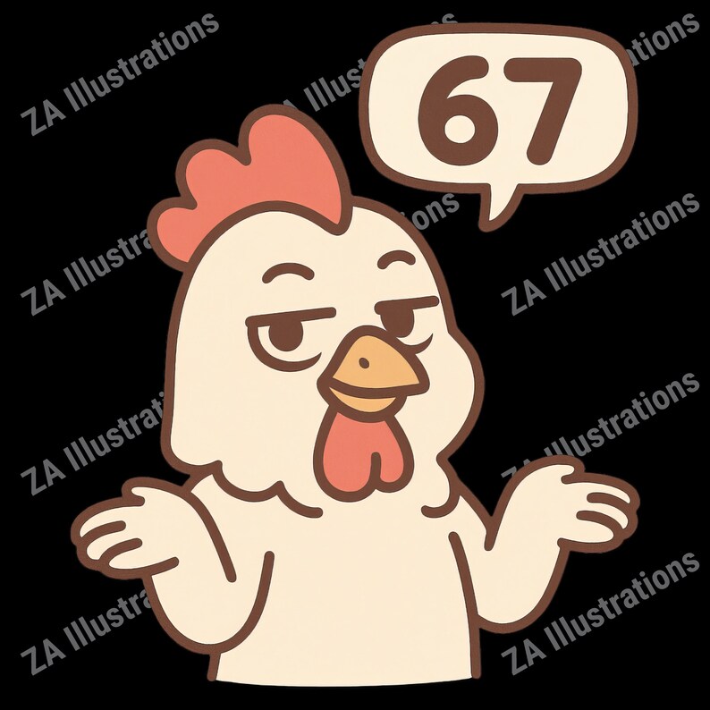Chicken 67 Meme PNG, Six Seven Funny Gen Alpha T-shirt Design - Etsy