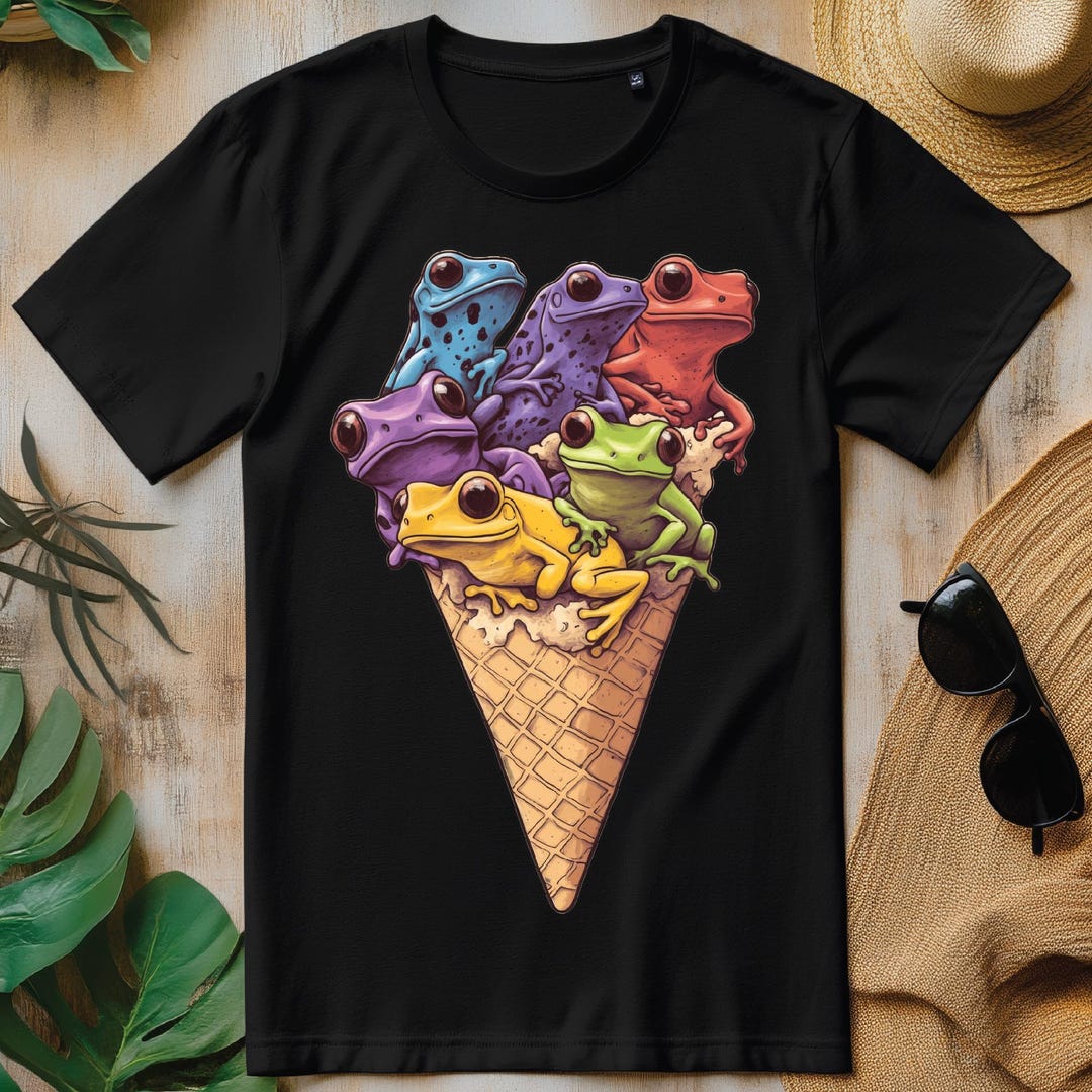 Poison Dart Frog Ice Cream PNG, Cute Frogs T-shirt Design - Etsy