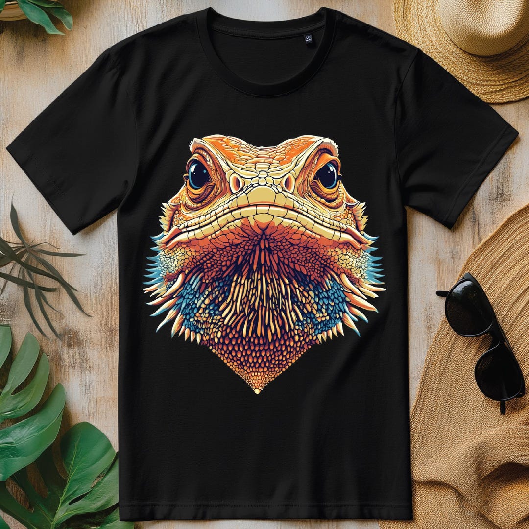 Bearded Dragon Face PNG, Cute Reptile Lizard Animal T-shirt Design - Etsy
