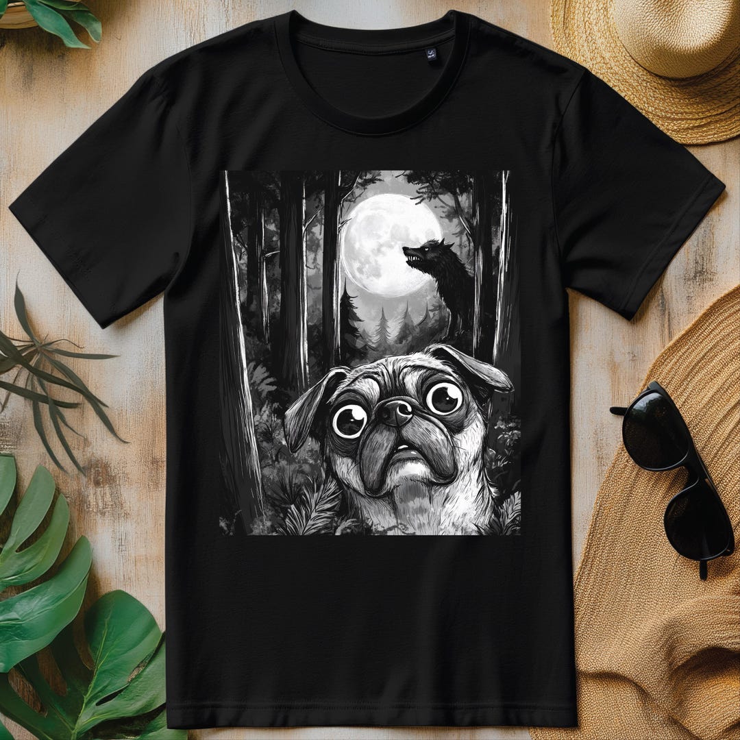 Dog Pug Selfie With Werewolf Funny PNG, Animal T-shirt Design - Etsy ...