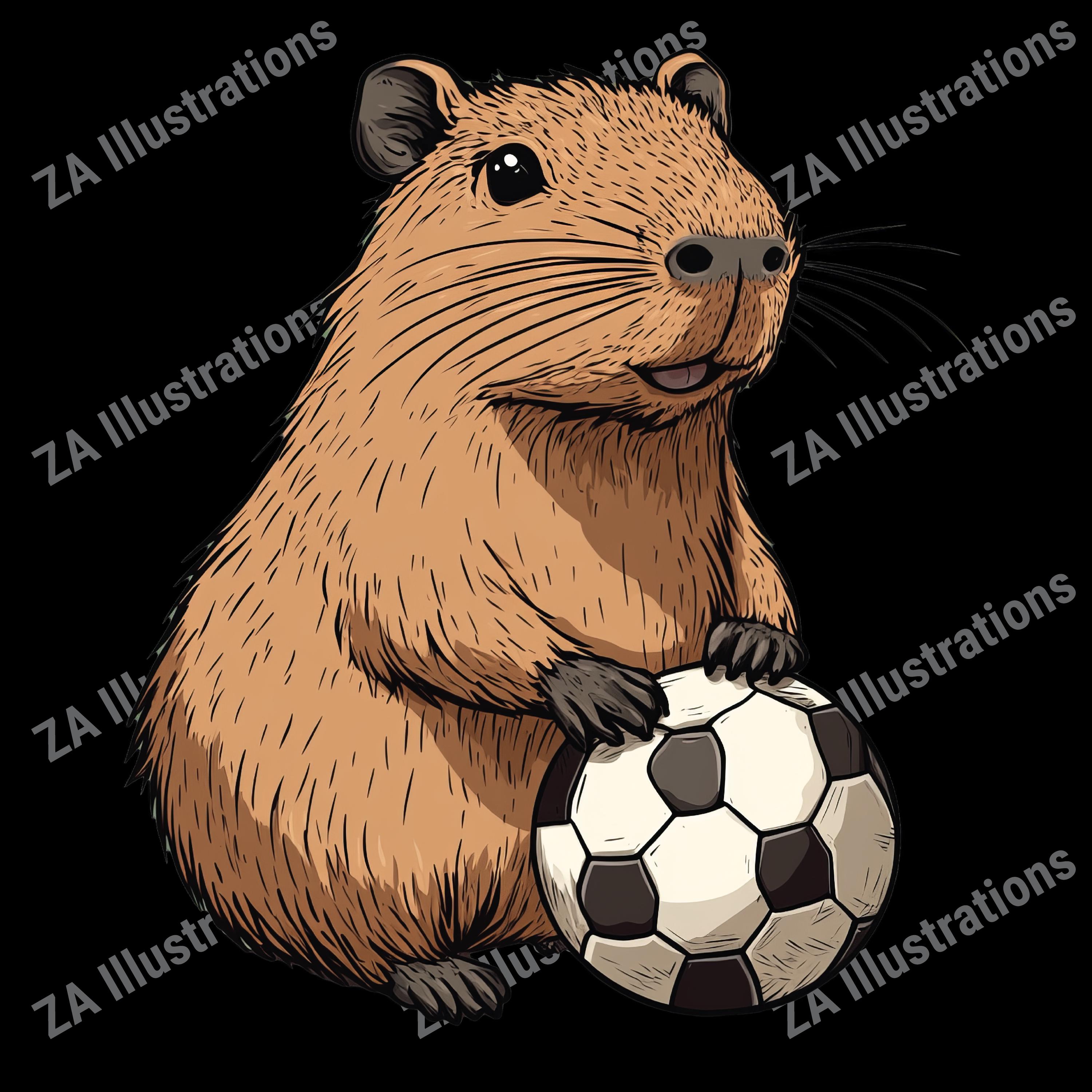 Funny Capybara Soccer PNG, Cute Capybara Sports T-shirt Design - Etsy