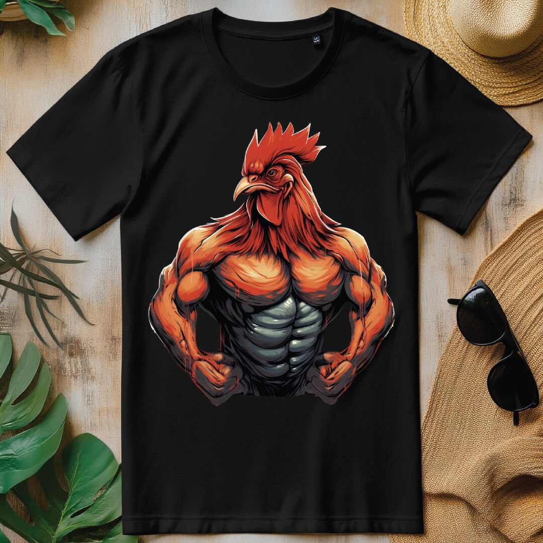Muscular Chicken Powerlifting Weightlifting Gym Workout PNG, Fitness ...
