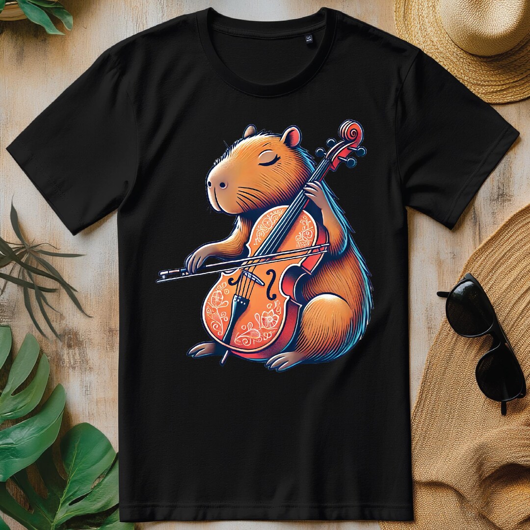 Cute Capybara Playing Cello Capybaras Musician Music PNG, Animal T ...