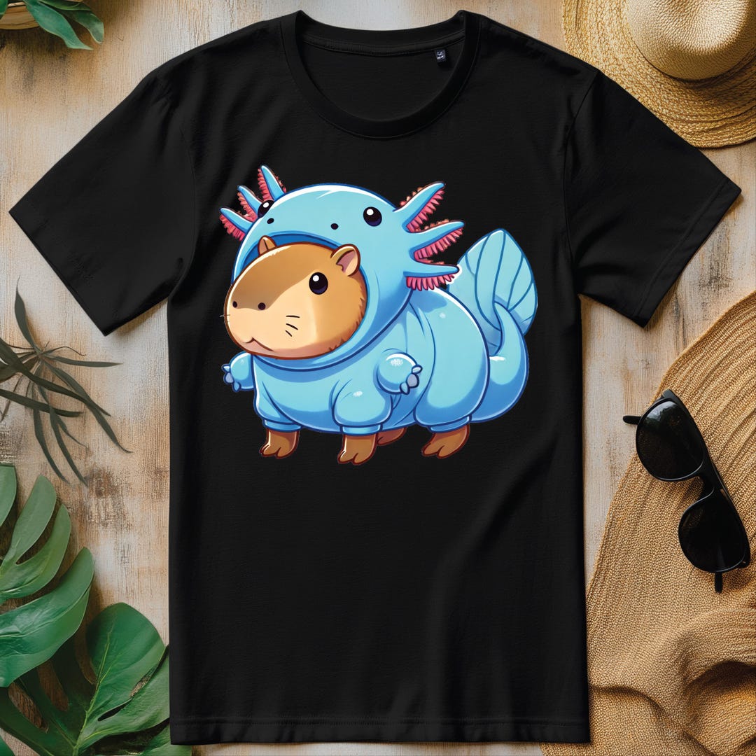 Kawaii Capybara Axolotl Costume PNG, Cute Capybara T-shirt Design - Etsy UK