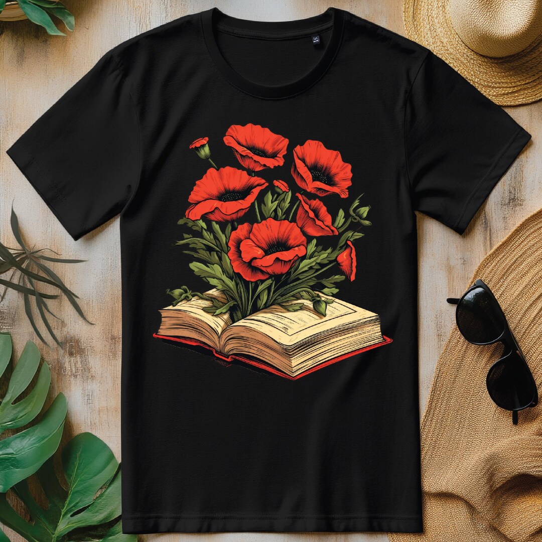 Poppies Flowers Book Red Poppy Floral PNG, Gardening T-shirt Design - Etsy