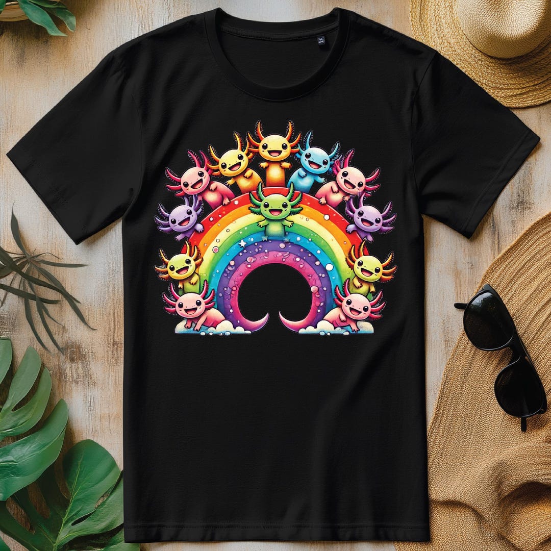 Rainbow Axolotls Kawaii Axolotl PNG, Cute Axolotl T-shirt Design - Etsy