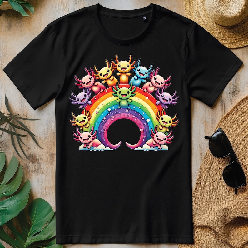 Rainbow Axolotls Kawaii Axolotl PNG, Cute Axolotl T-shirt Design - Etsy
