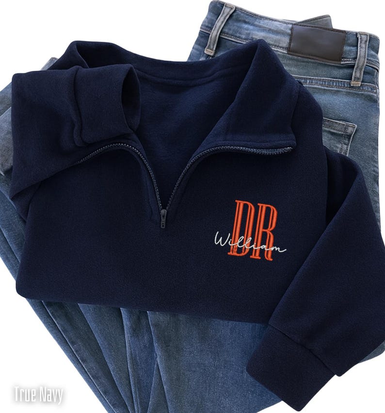 Custom Embroidered Doctor Name Quarter Zip Sweatshirt, Personalized ...
