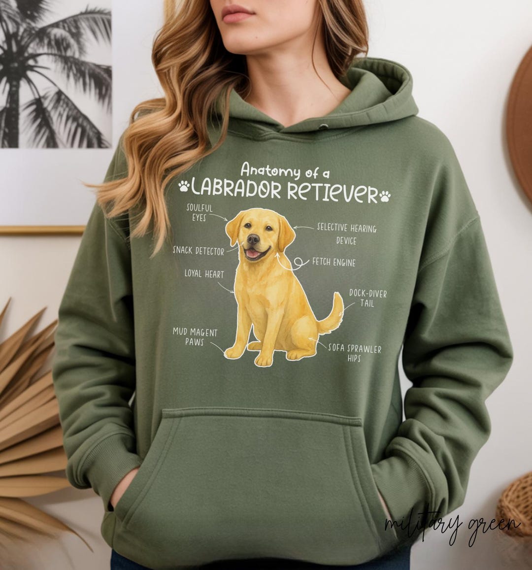 Anatomy of Labrador Retriever Hoodie, Lab Dog Lover Gift, Yellow Lab ...