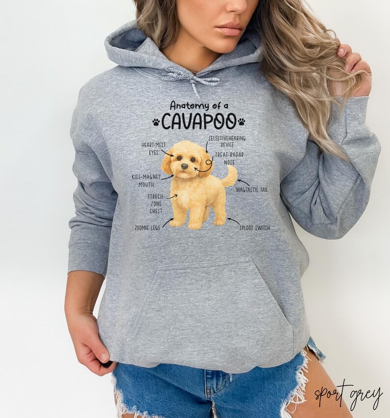 Anatomy of A Cavapoo Hoodie, Funny Cavapoo Dog Lover Gift, Cavapoo Mom ...