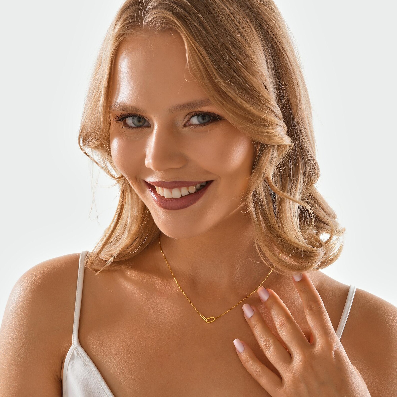 14K Gold Paperclip Link Necklace • Sterling Silver Infinity Chain ...