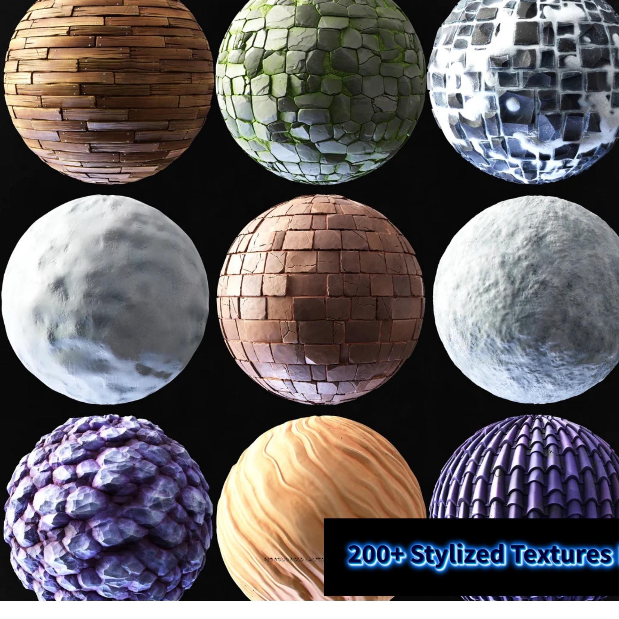 200+ Stylized Textures Bundle – RPG Environment | High-quality 3D Game ...