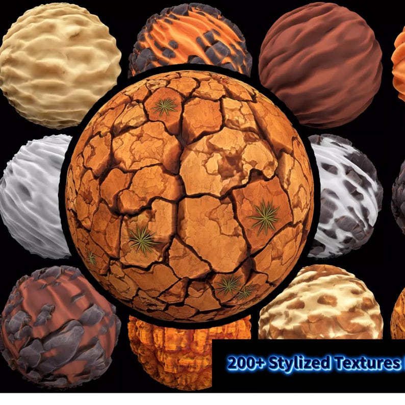 200+ Stylized Textures Bundle – RPG Environment | High-quality 3D Game ...