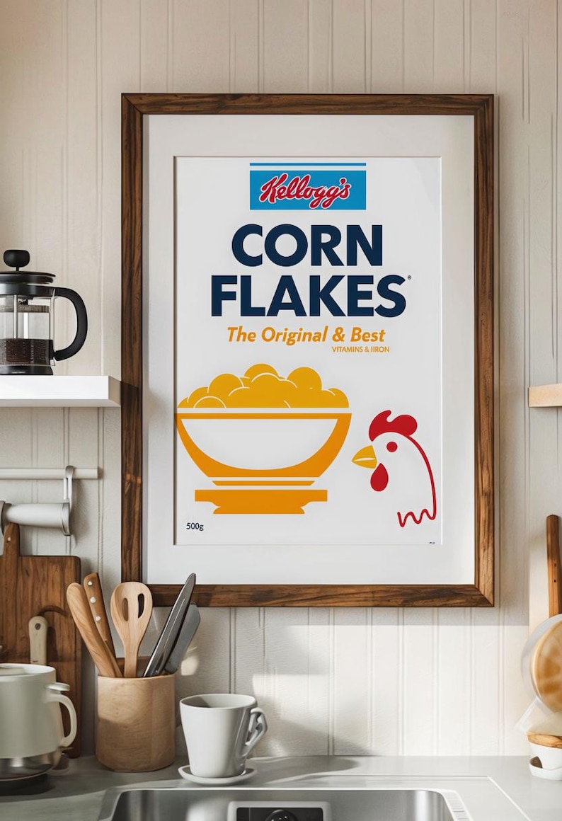 Kellogg's Vintage Cornflakes Cereal Box, Vintage Kellogg's, Vintage ...