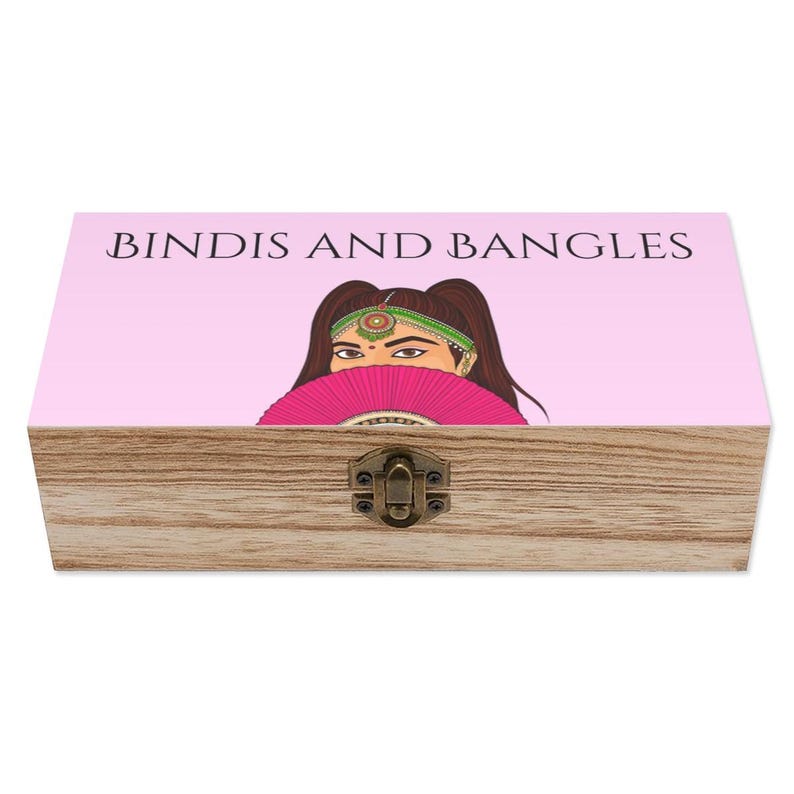 Jewelry Box, Bindi & Bangles Organizer, Wooden Jewelry Storage, Indian ...