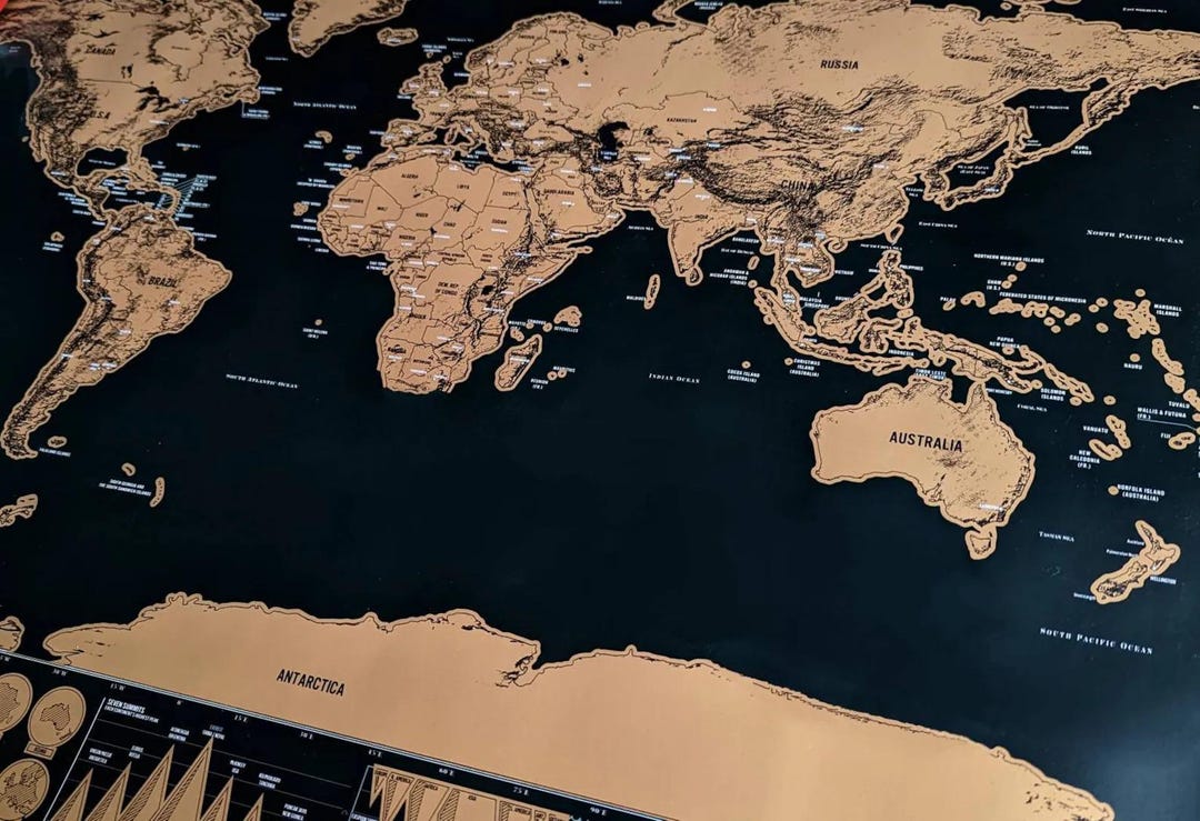 Scratch off World Map, Black Travel Scratch Map Poster, Scratchable ...