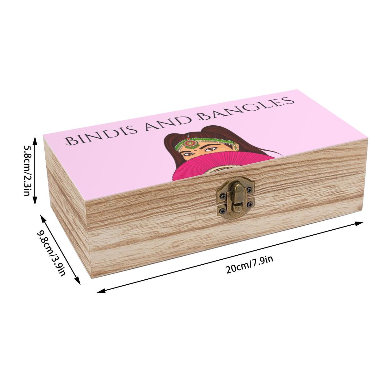 Jewelry Box, Bindi & Bangles Organizer, Wooden Jewelry Storage, Indian ...