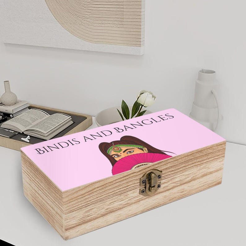 Jewelry Box, Bindi & Bangles Organizer, Wooden Jewelry Storage, Indian ...