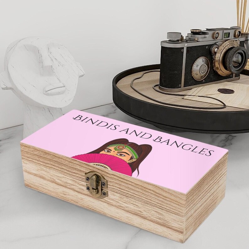 Jewelry Box, Bindi & Bangles Organizer, Wooden Jewelry Storage, Indian ...