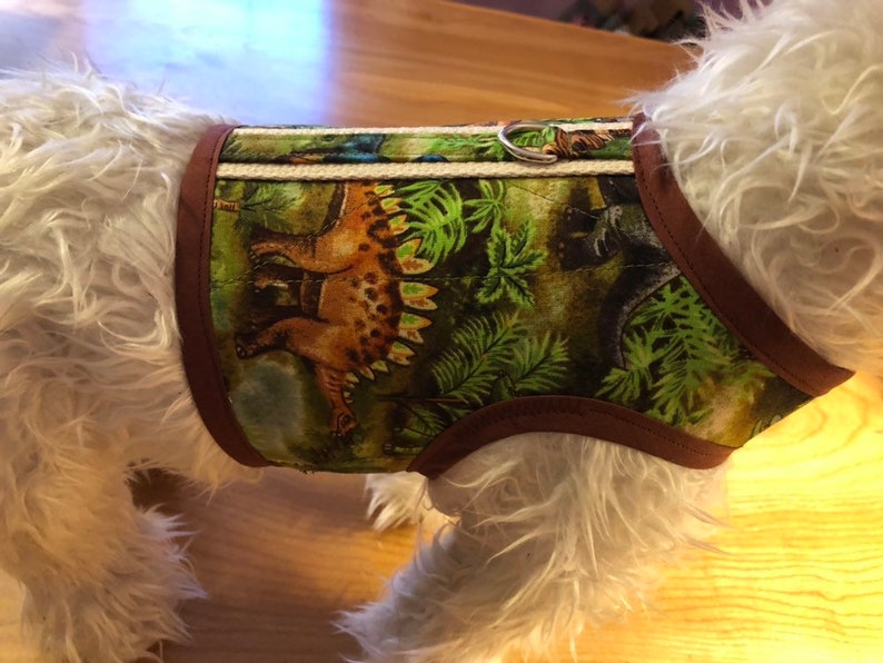 Dinosaur Small Dog Harness Made in USA, Dog Harnesses, Pet Clothing - Etsy