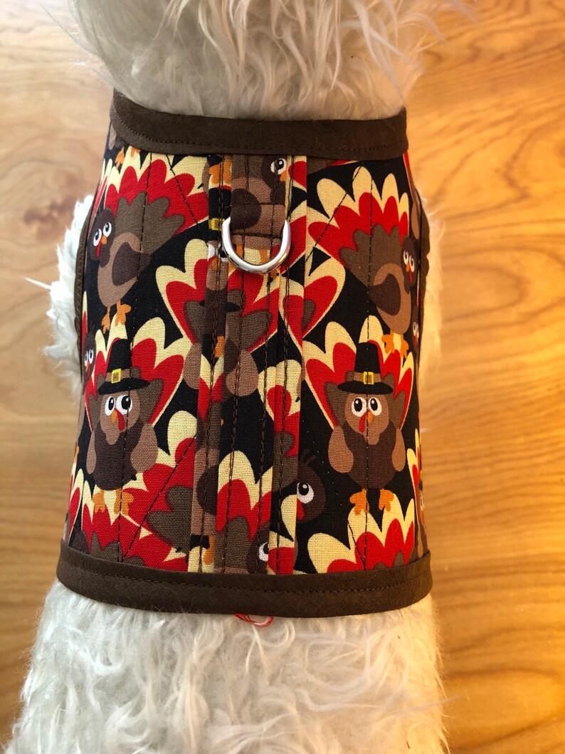 Happy Turkey Small Dog Harness, Thanksgiving, Made in USA, Dog ...