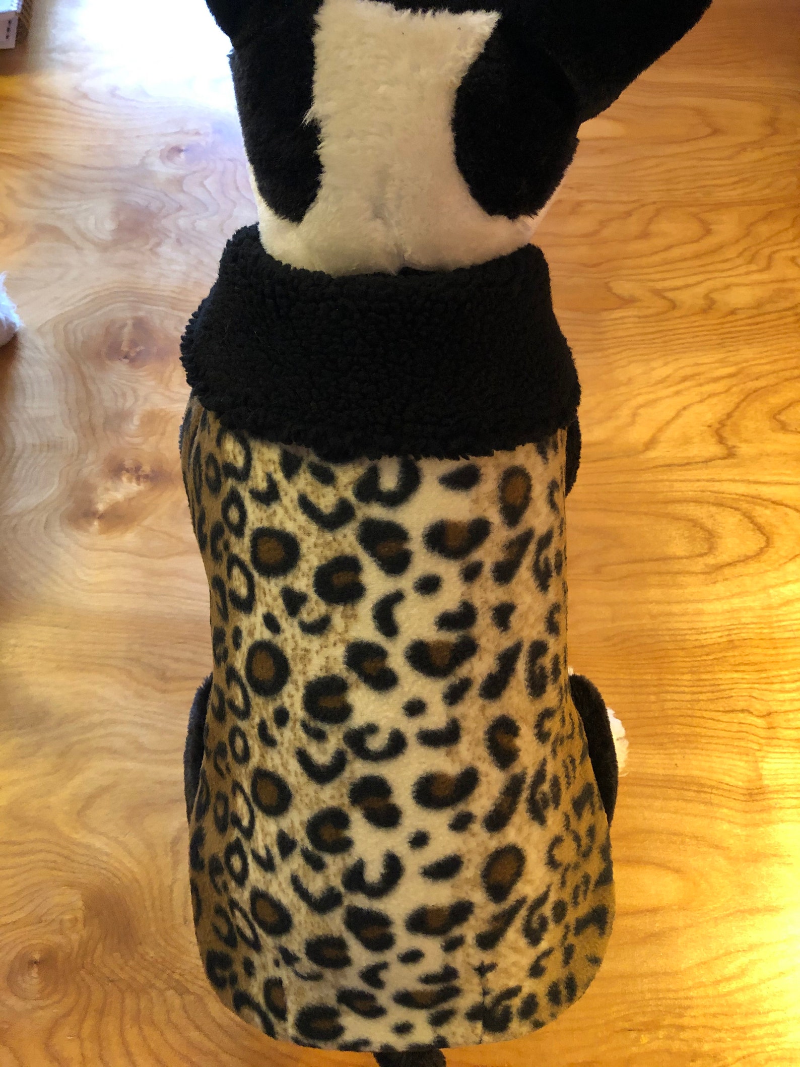 Leopard Pattern Fleece Dog Coat Dog Jacket Fleece Lined Dog | Etsy