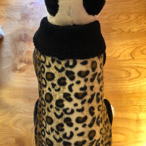 Leopard Pattern Fleece Dog Coat, Dog Jacket, Fleece Lined, Dog Jackets ...