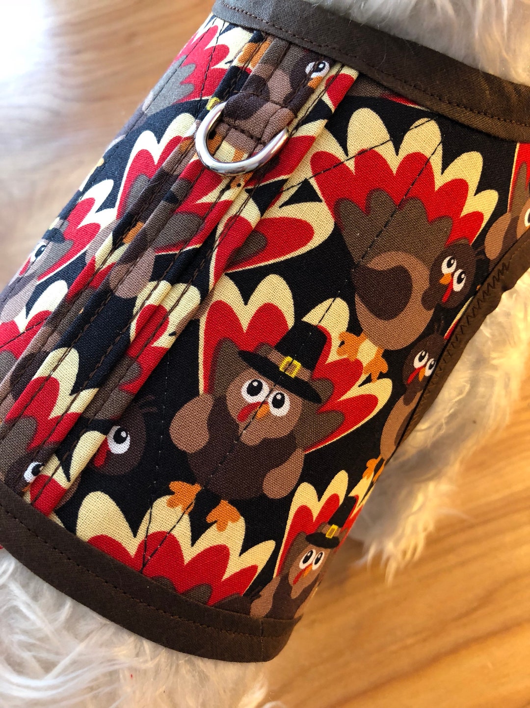 Happy Turkey Small Dog Harness, Thanksgiving, Made in USA, Dog ...