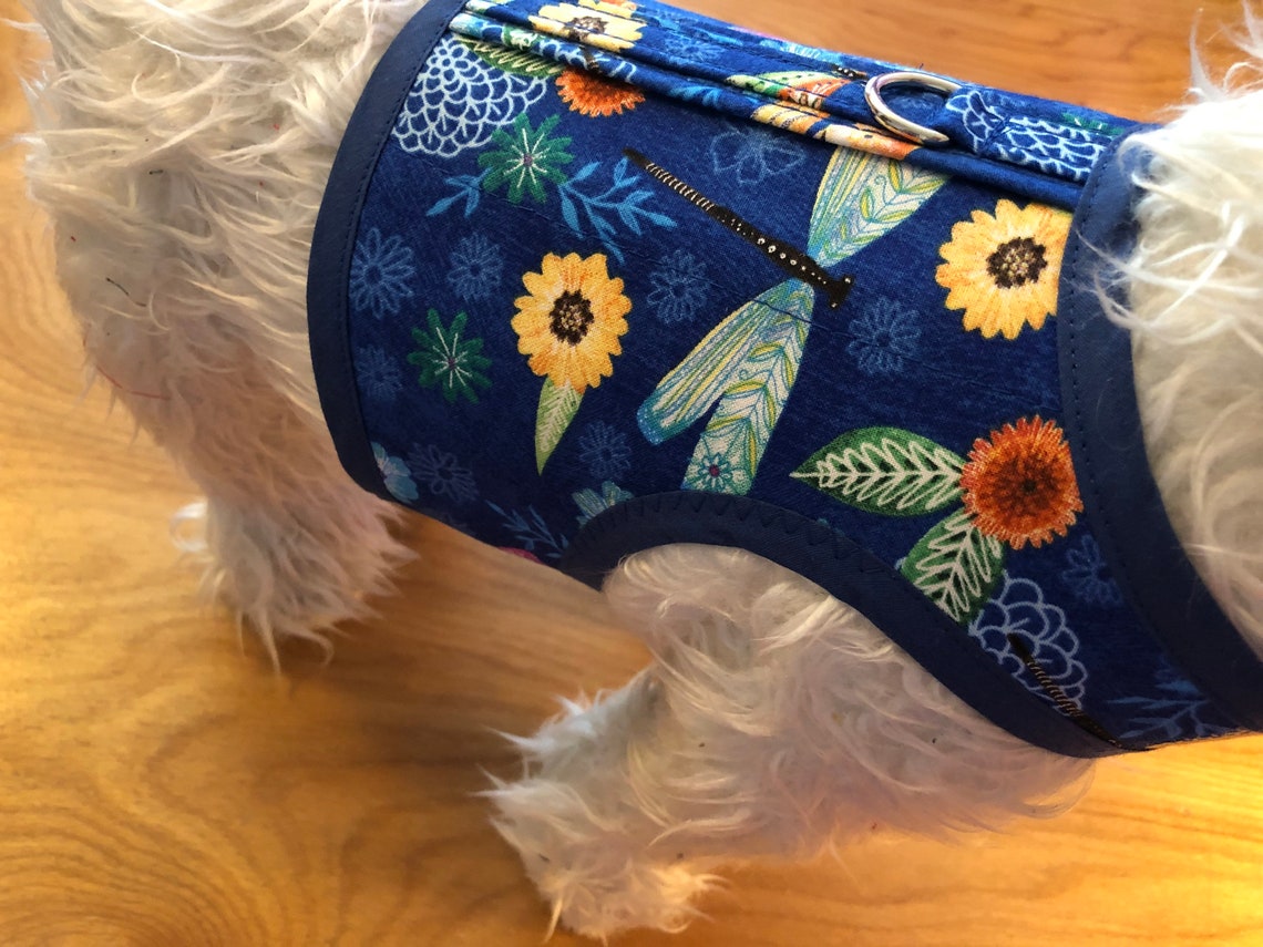 Dragonfly II Print Small Dog Harness Made in USA Pet | Etsy