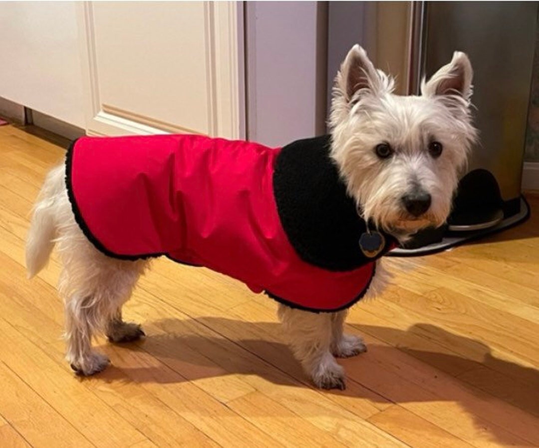 Red Waterproof, Insulated, Breathable Sherpa Lined Dog Winter Jacket ...