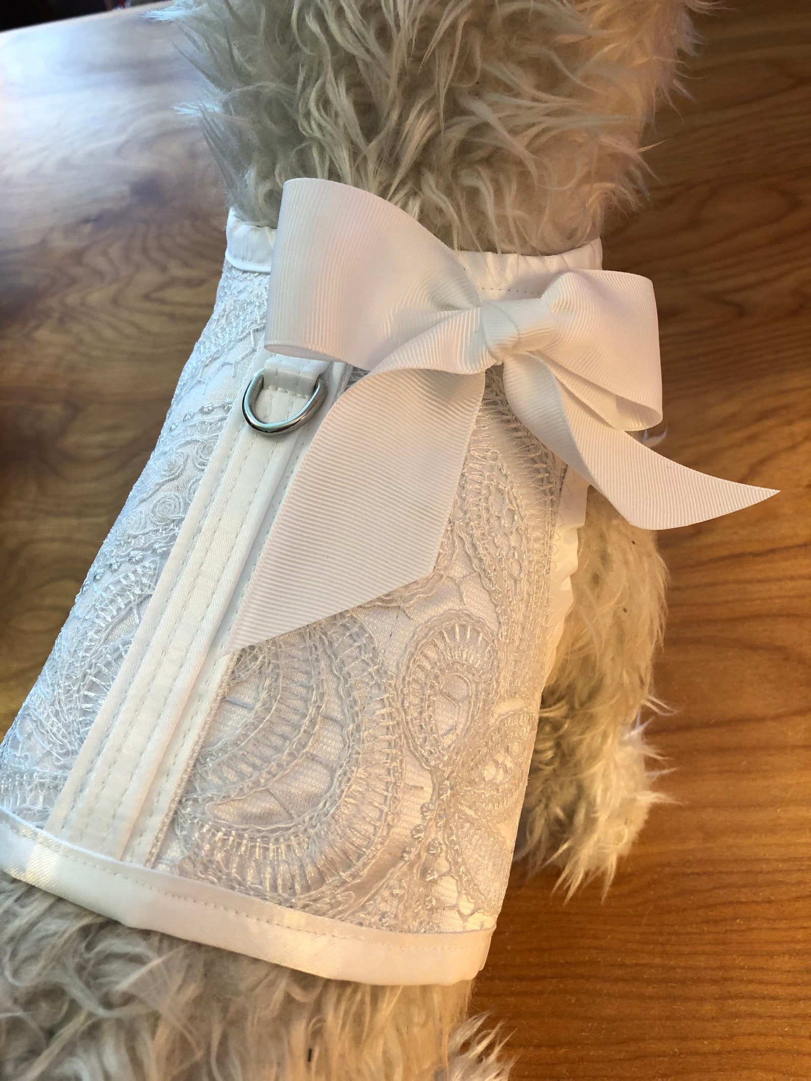 White Lace Wedding Harness Luxe White Lace Small Dog Wedding | Etsy