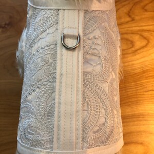White Lace Wedding Harness, Luxe White Lace Small Dog Wedding Harness ...