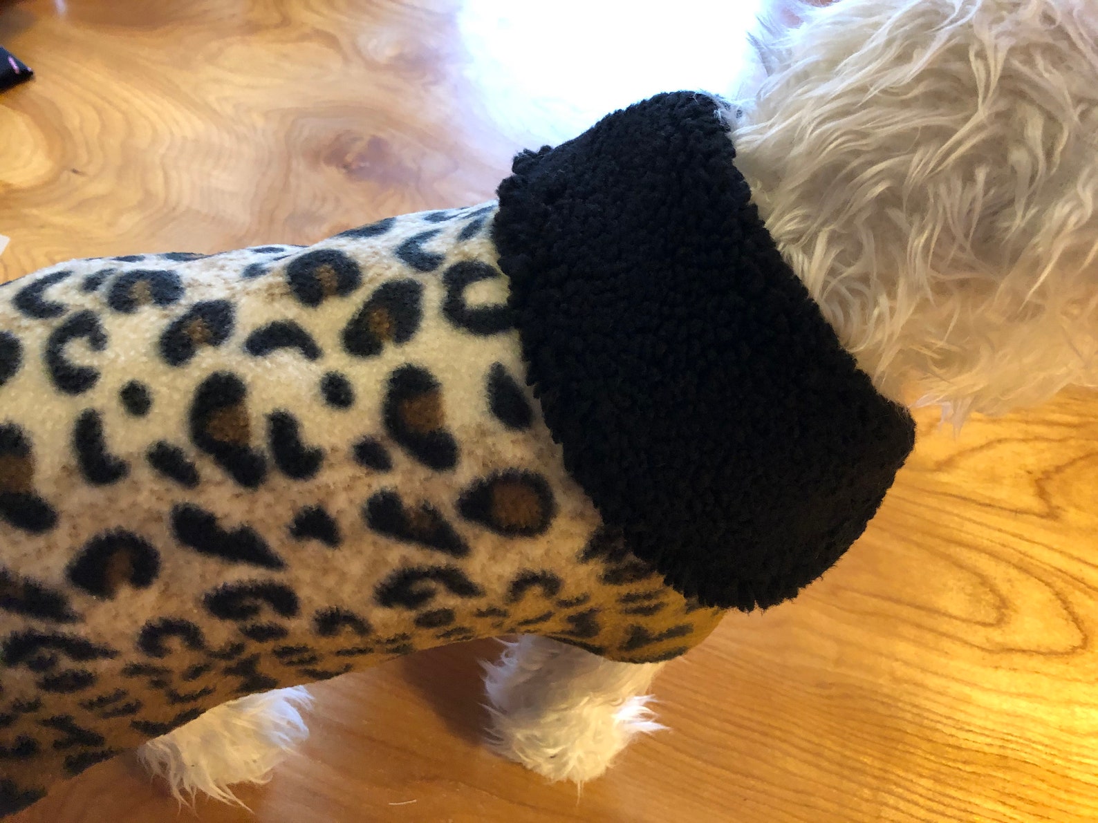 Leopard Pattern Fleece Dog Coat Dog Jacket Fleece Lined Dog | Etsy