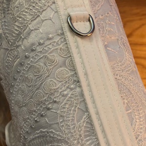 White Lace Wedding Harness, Luxe White Lace Small Dog Wedding Harness ...