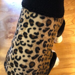 Leopard Pattern Fleece Dog Coat, Dog Jacket, Fleece Lined, Dog Jackets ...